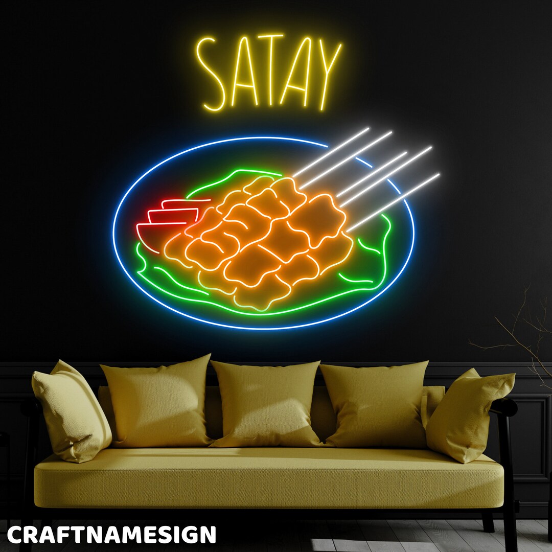 Satay Neon Sign, Open Thai Chicken Satay Led Sign, Custom Neon Sign ...