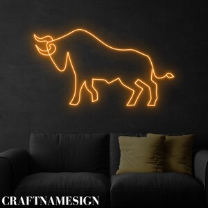 Bull Neon Light, Western Bull Led Light for Rodeo Bar Decor, Custom ...