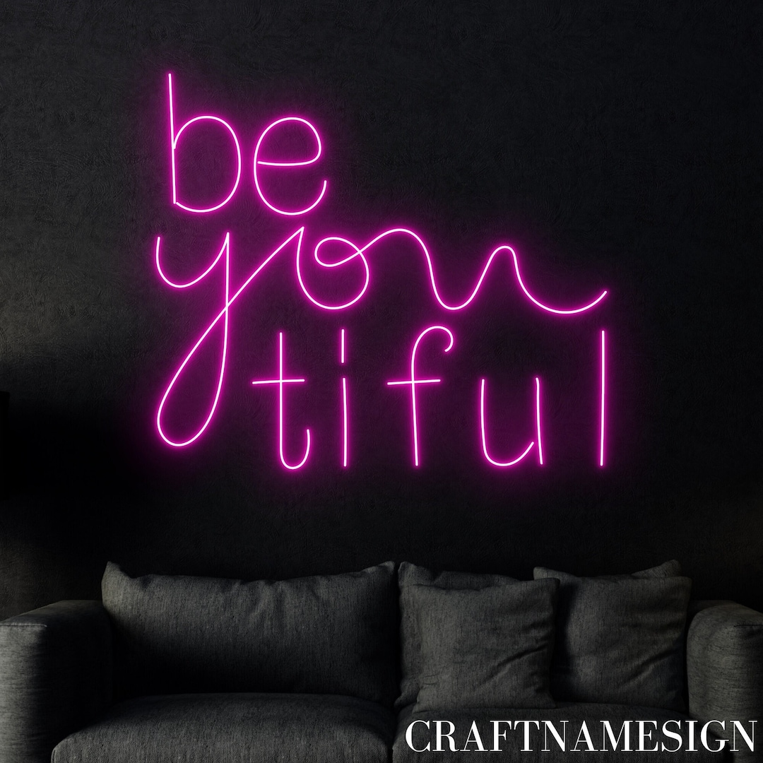 Be You Tiful Neon Sign, Beauty Club Led Sign, Custom Neon Sign, Nails ...