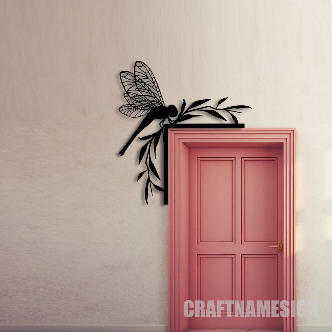 Dragonfly Door Corner Metal Wall Art, Dragonfly Door Topper, Dragonfly ...
