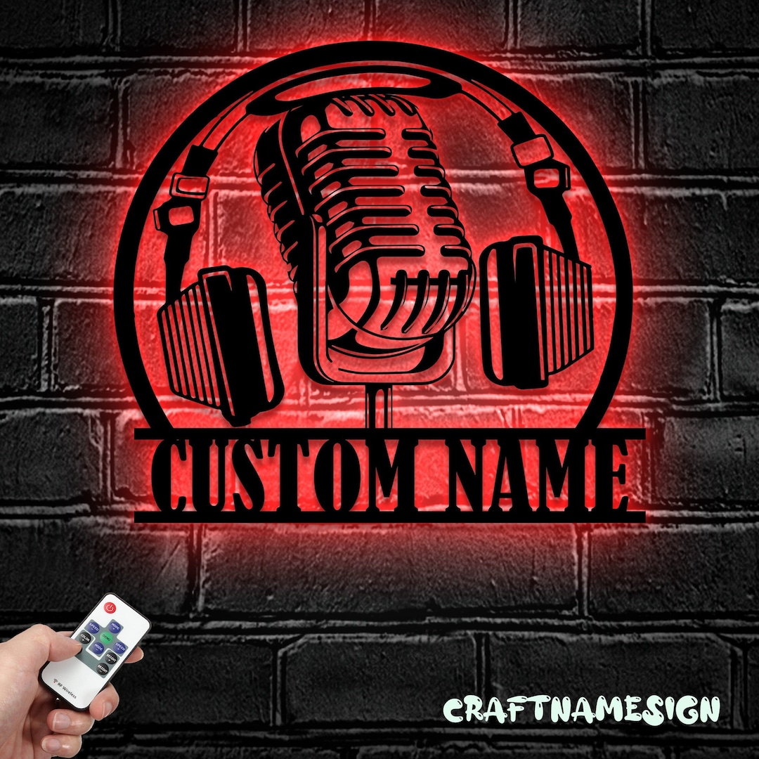 Custom Music Audio Studio Metal Wall Art LED Light | Personalized ...