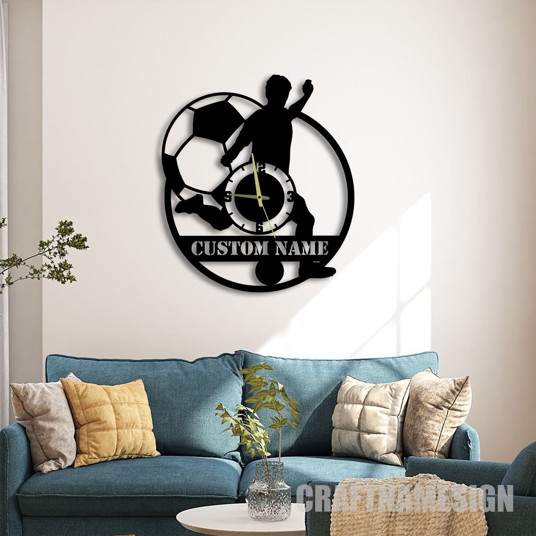 Custom Soccer Player Wall Clock, Wall Clock Unique for Home Decor and ...