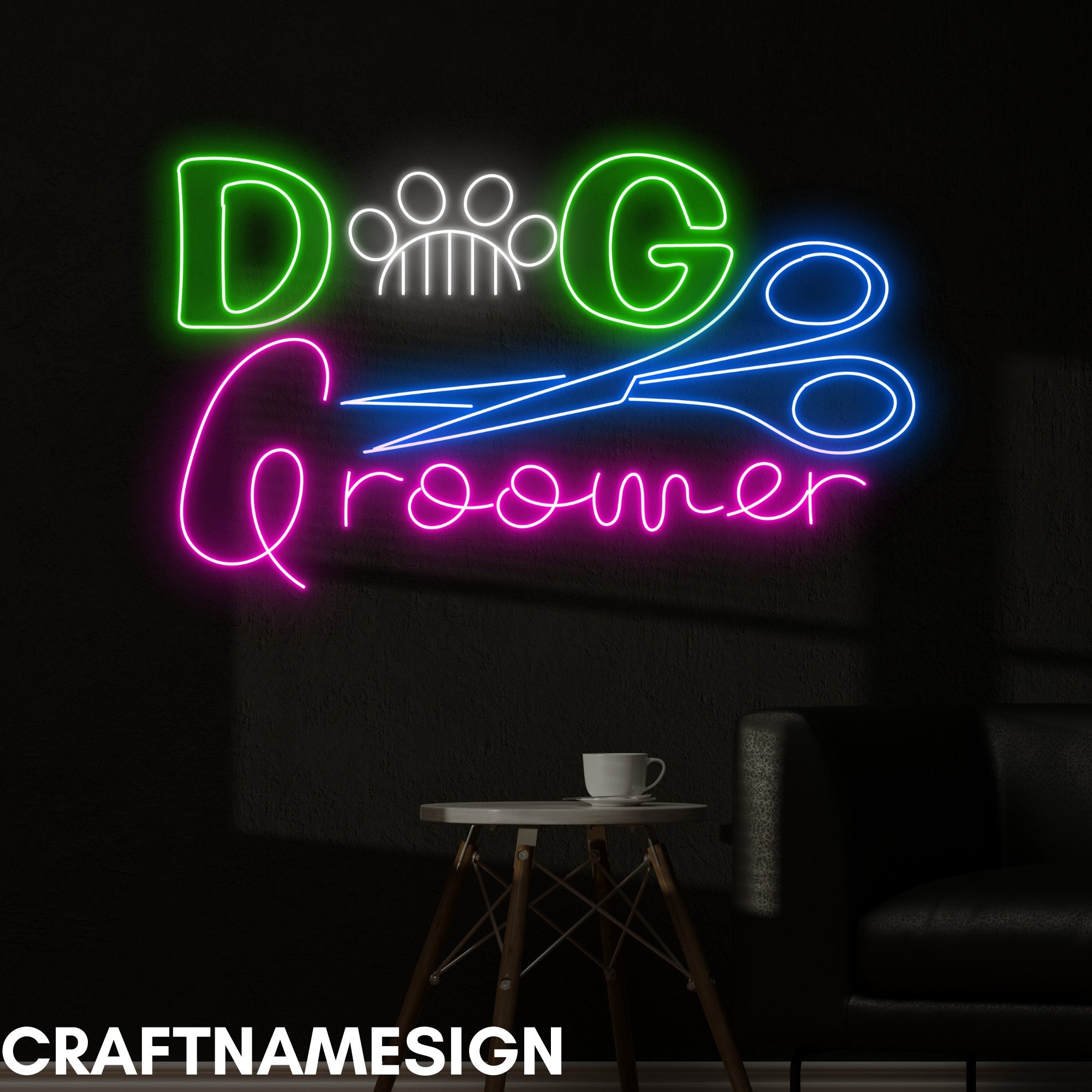 Dog Groomer Neon Sign, Dog Grooming Led Sign, Custom Neon Sign, Dog ...