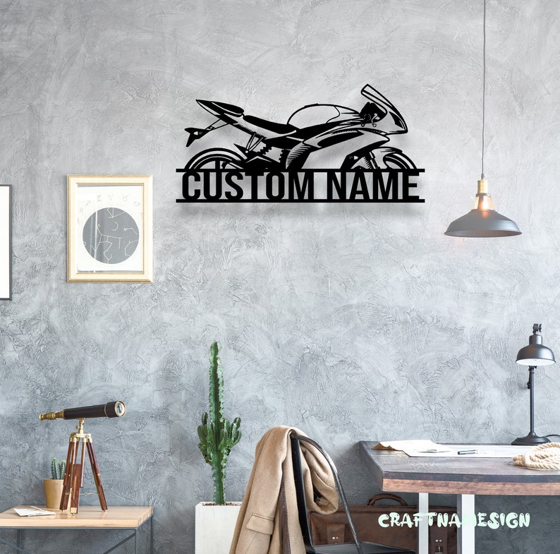 Custom US Motocross Biker Metal Wall Art LED Light - Personalized Dirt ...