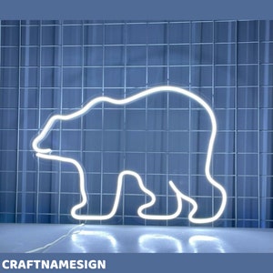 White Bear Neon Sign, Wild White Bear Led Sign, Custom Neon Sign, Bear ...
