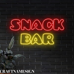 Snack Bar Neon Sign, Snack Grocery Store Led Sign, Custom Neon Sign ...