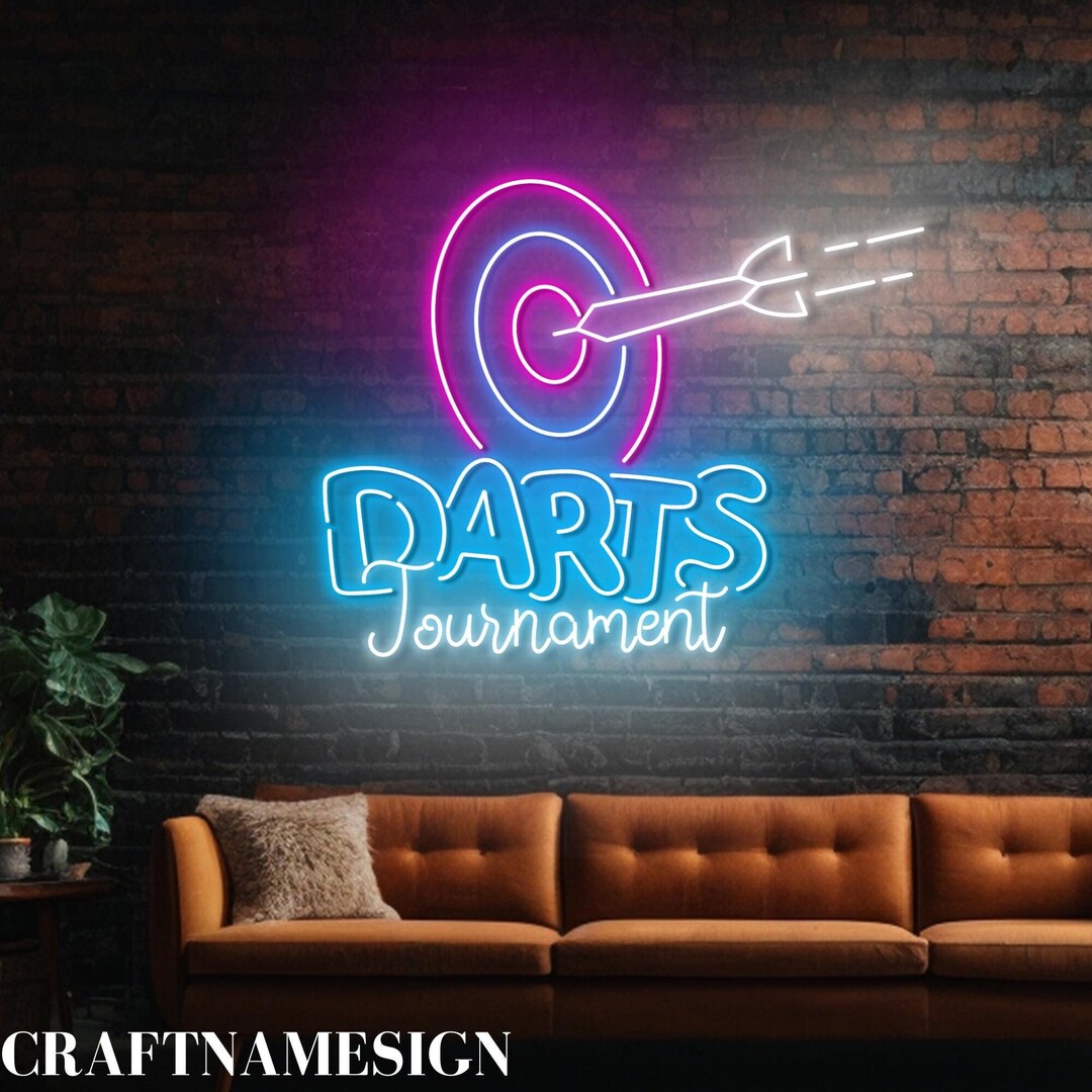 Darts Tournament Led Light, Darts Neon Sign, Custom Neon Sign, Dart ...