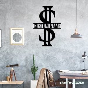 Custom Dollar Money Symbol Metal Wall Art Led Light Personalized ...