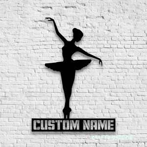 Custom Ballerina Dance Metal Wall Art LED Light - Personalized Girl ...