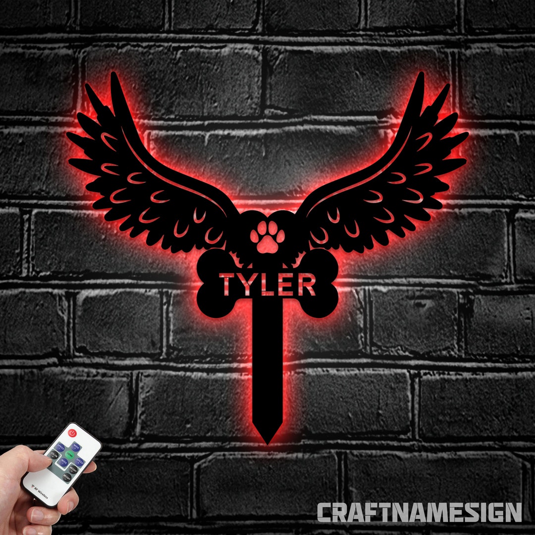 Custom Wings and Heart Memorial Garden Stake, Grave Marker, Loss of ...