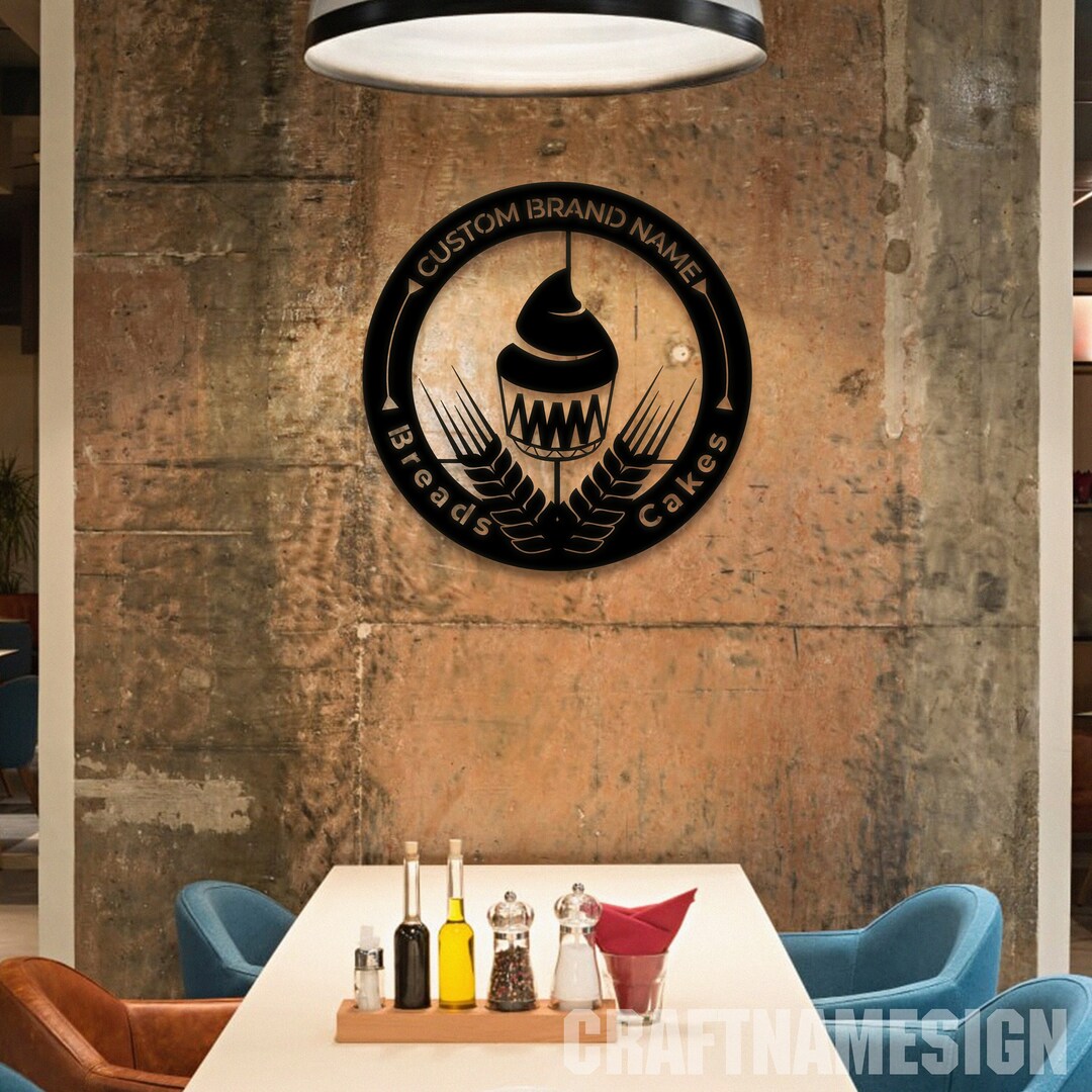 Custom Outdoor Metal Sign for Bakery Store, Shop Signage, Business Logo ...