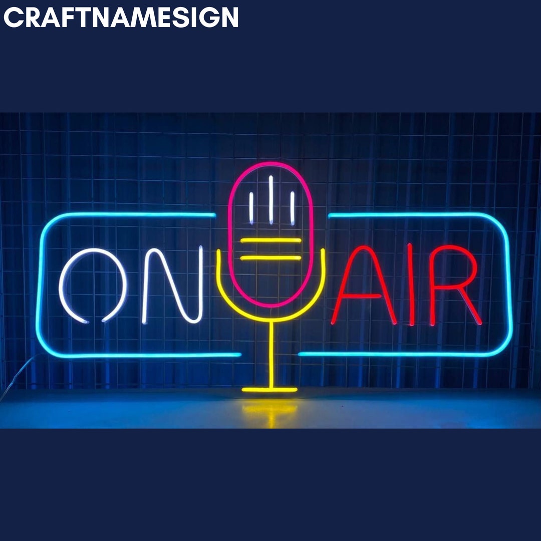 Podcast on Air Neon Sign, Podcast Music on Air Led Sign, Custom Neon ...