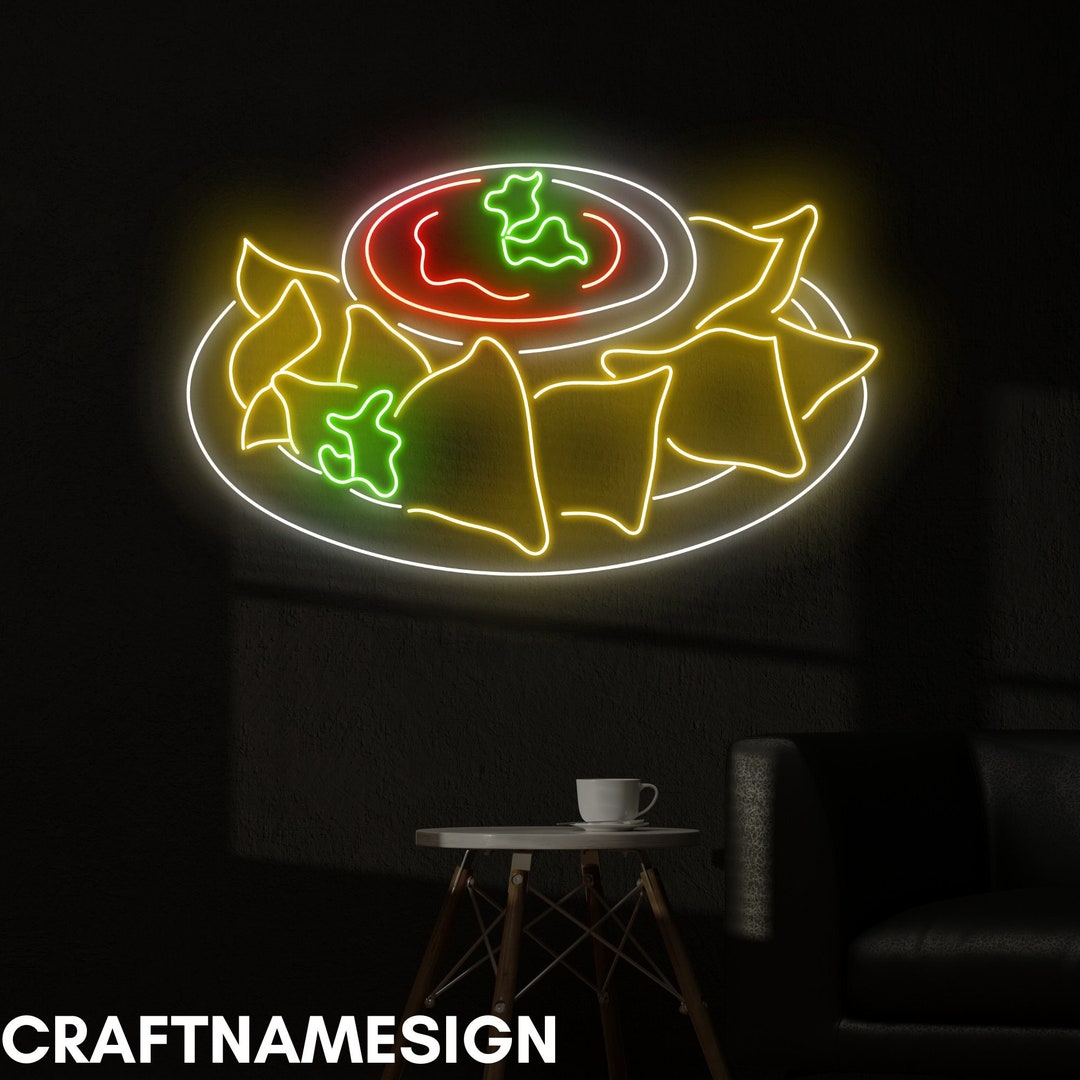 Plate of Nachos Neon Sign, Nachos Led Sign, Custom Neon Sign, Fast Food ...