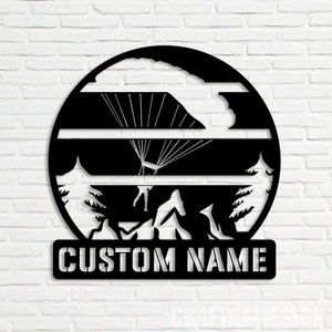 Custom Skydiving Metal Wall Art With LED Light, Custom Metal Skydiving ...