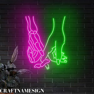Girl Skeleton Hand Neon Sign, Girl Hand Skeleton Hand Led Sign, Custom ...