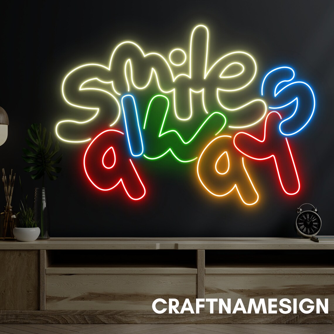 Smile Always Neon Sign, Smile Always Quote Sign, Custom Neon Sign ...