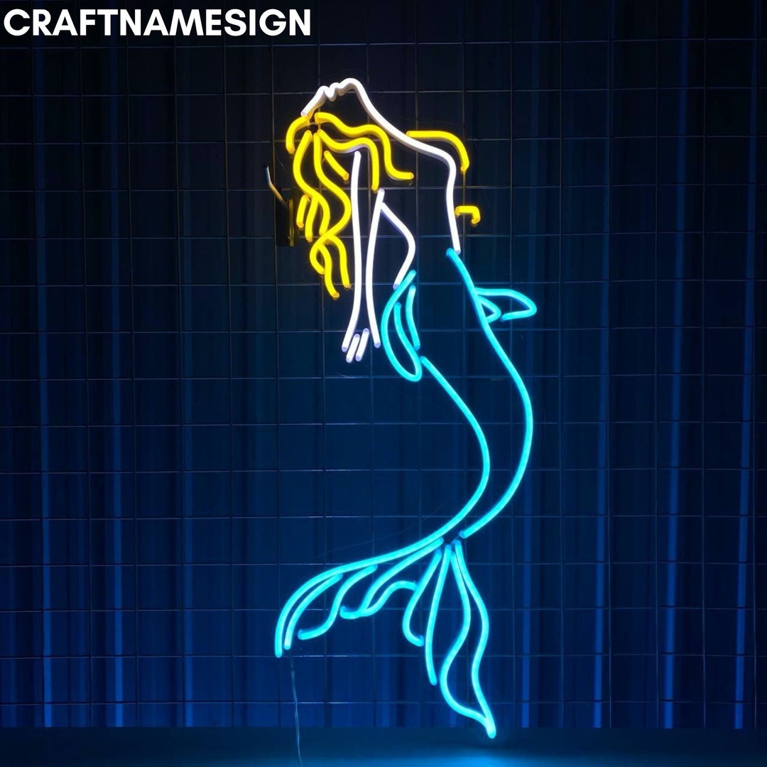 Mermaid Princess Neon Light, Mermaid Led Sign, Custom Neon Sign, Gift ...