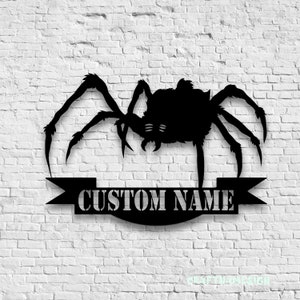 Custom Spider Metal Wall Art LED Light - Personalized Creepy Spider Web ...