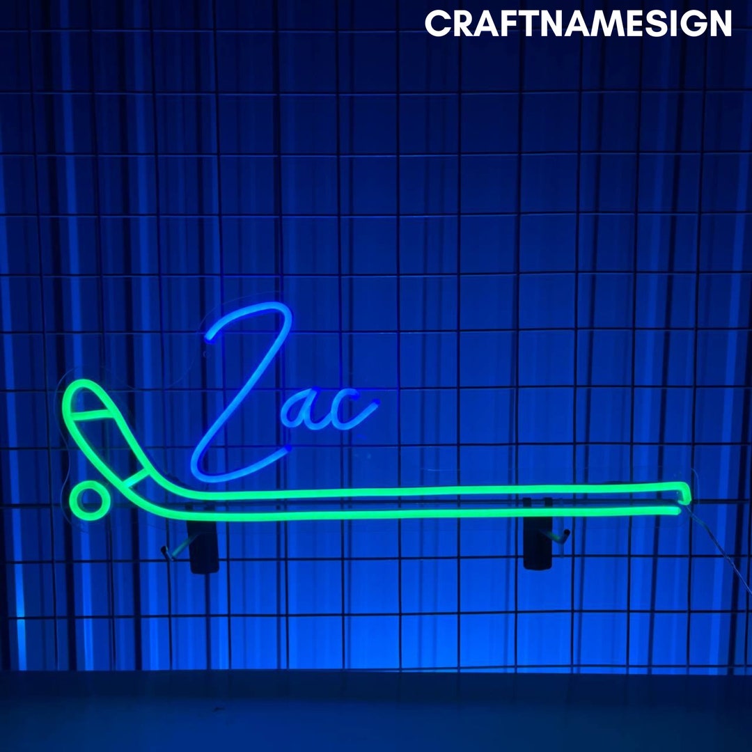 Custom Name Ice Hockey Neon Sign, Ice Hockey Led Sign, Custom Neon Sign ...