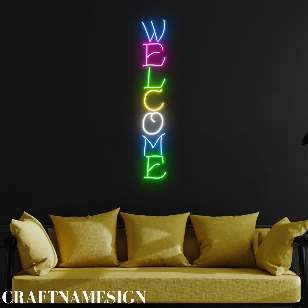 Custom Neon Led Welcome Light for Business Decor, Welcome to Store Sign ...