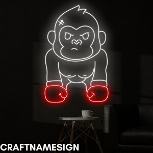 Gorilla Boxing Neon Sign, Boxing Led Sign, Custom Neon Sign, Boxing ...