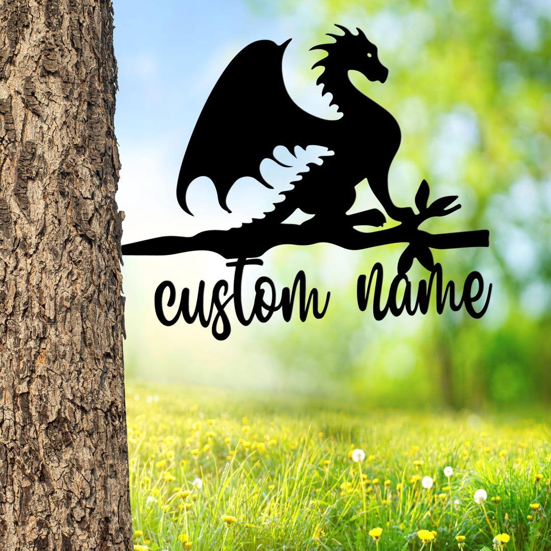 Custom Dragon Metal Stake for Tree Decor, Dragon Legend Garden ...
