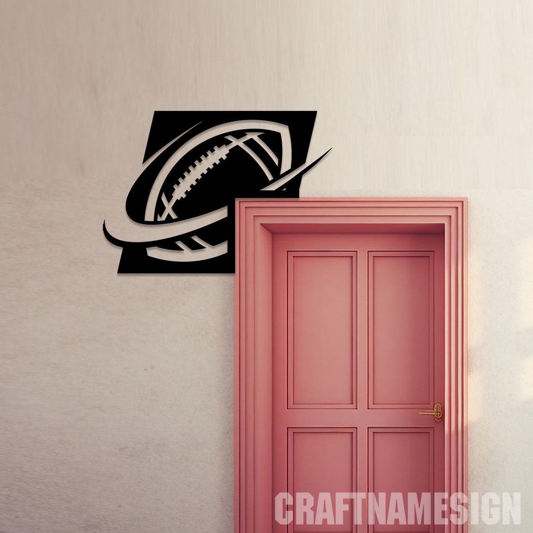 American Football Door Corner Metal Wall Art, American Football Door ...