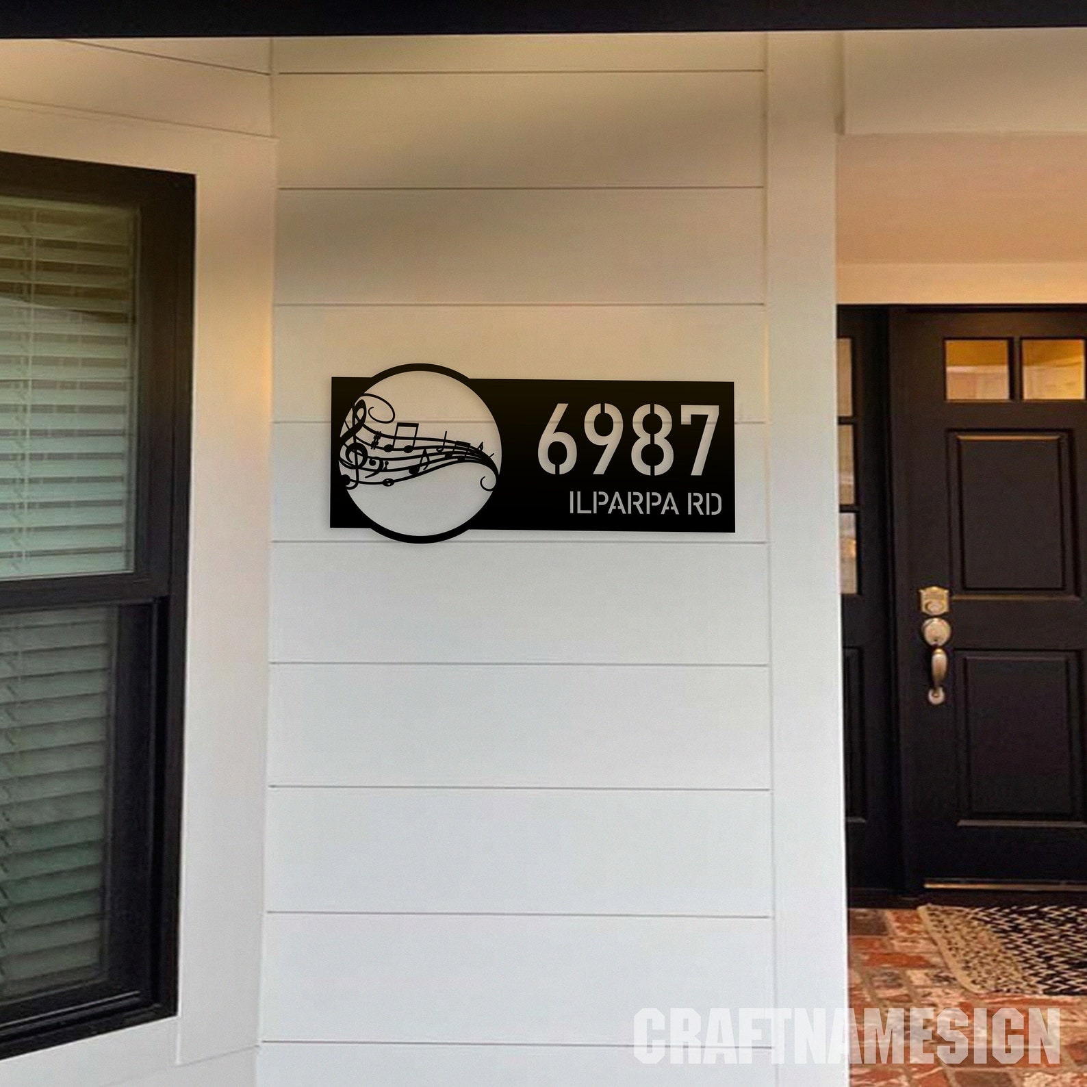 Custom Music Note House Number Metal Address Sign, Music Lover Metal ...
