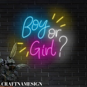 Boy or Girl Led Sign, Baby Gender Reveal Neon Sign, Custom Neon Sign ...