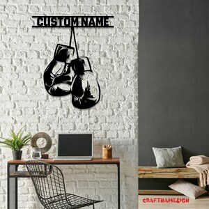 Custom Boxing Gloves Metal Wall Art With LED Light - Personalized King ...