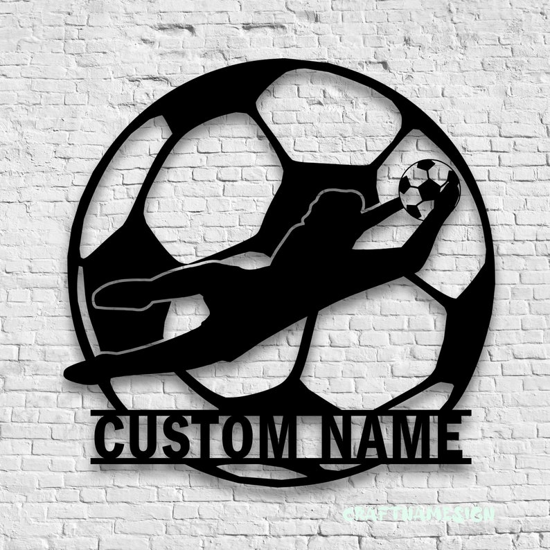 Custom Man Soccer Player Metal Wall Art LED Light - Etsy