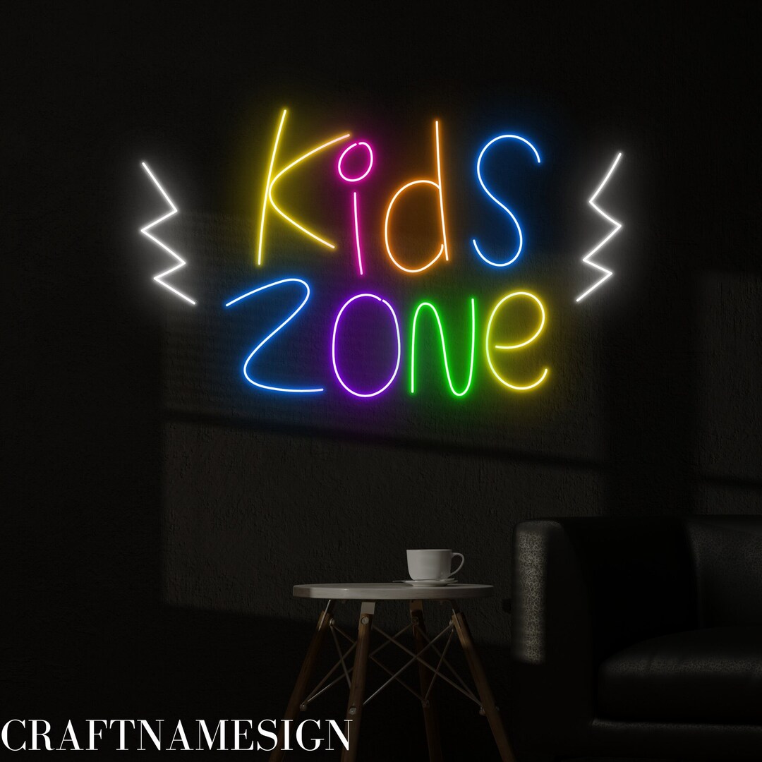 Kids Zone Neon Sign, Kids Zone Led Sign, Custom Neon Sign, Gift for Kid ...