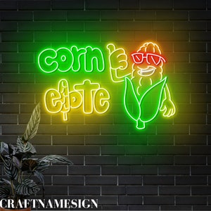 Corn Elote Neon Sign, Open Elote Fast Food Restaurant Wall Decor Led ...