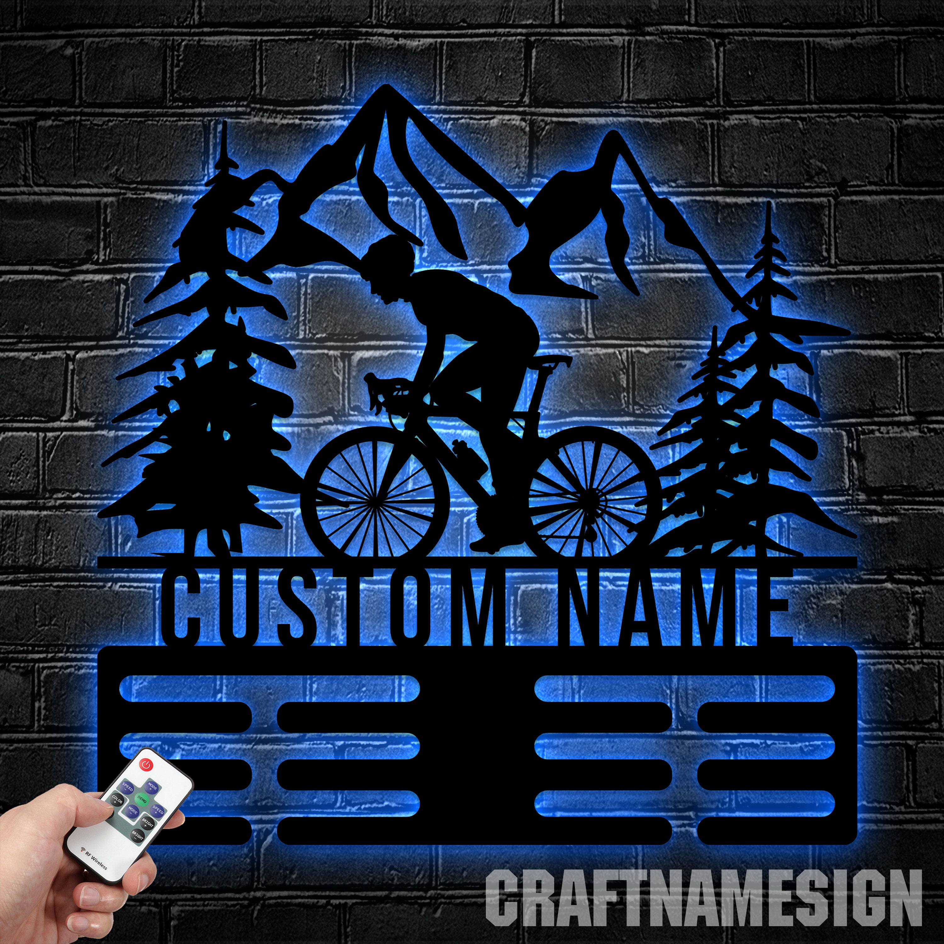 Custom Metal Boy Cycling Medal Hanger Wall Art Light, Cycling Player ...