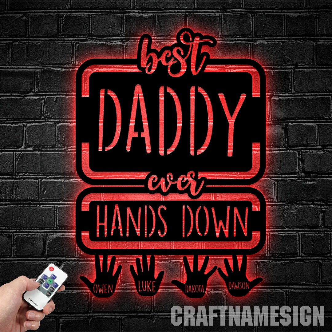 Custom Best Popop Ever Metal Wall Art LED Light, Personalized Father ...