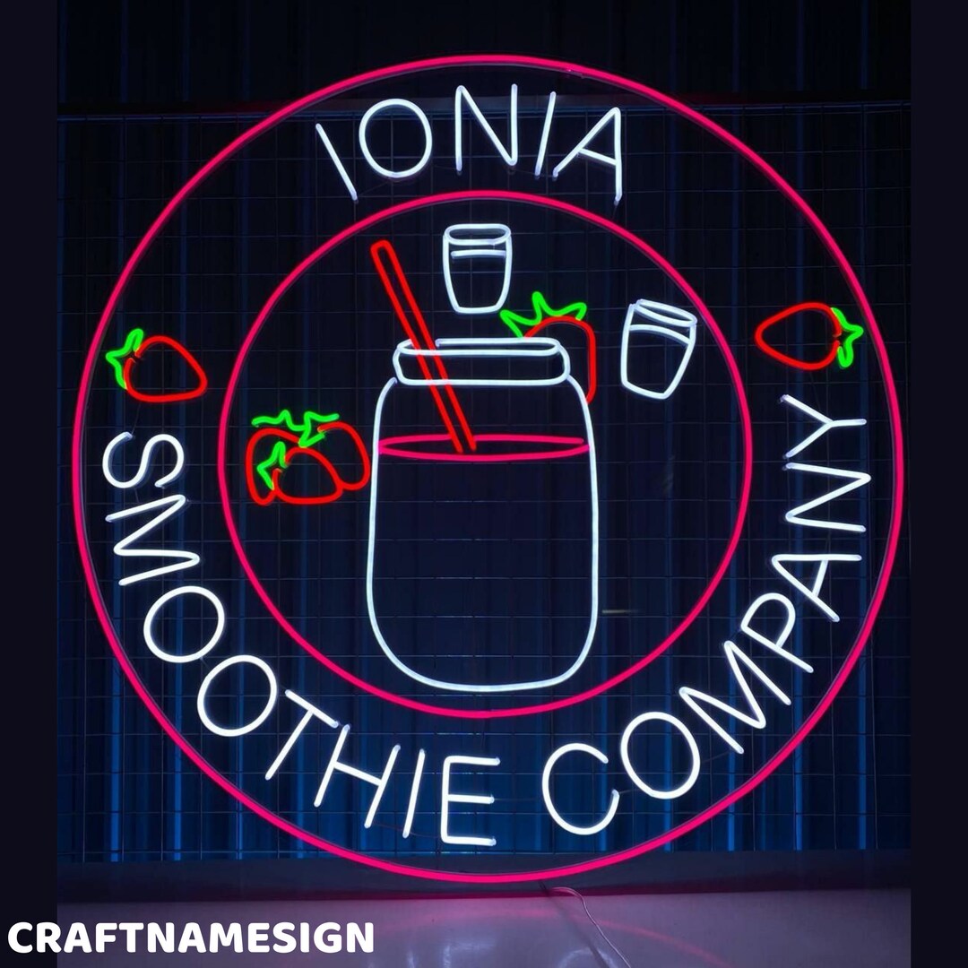 Custom Smoothie Shop Neon Sign, Open Smoothie Welcome Led Sign, Custom ...
