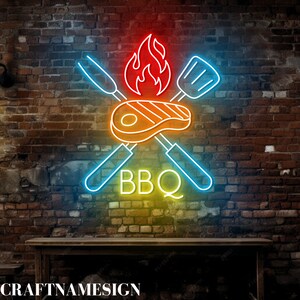 Beef Pork BBQ Neon Led Sign, Custom Neon Lights, BBQ Party Restaurant ...
