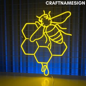 Honeycomb Led Sign, Bee Honeycomb Neon Sign, Custom Neon Sign, Honey ...