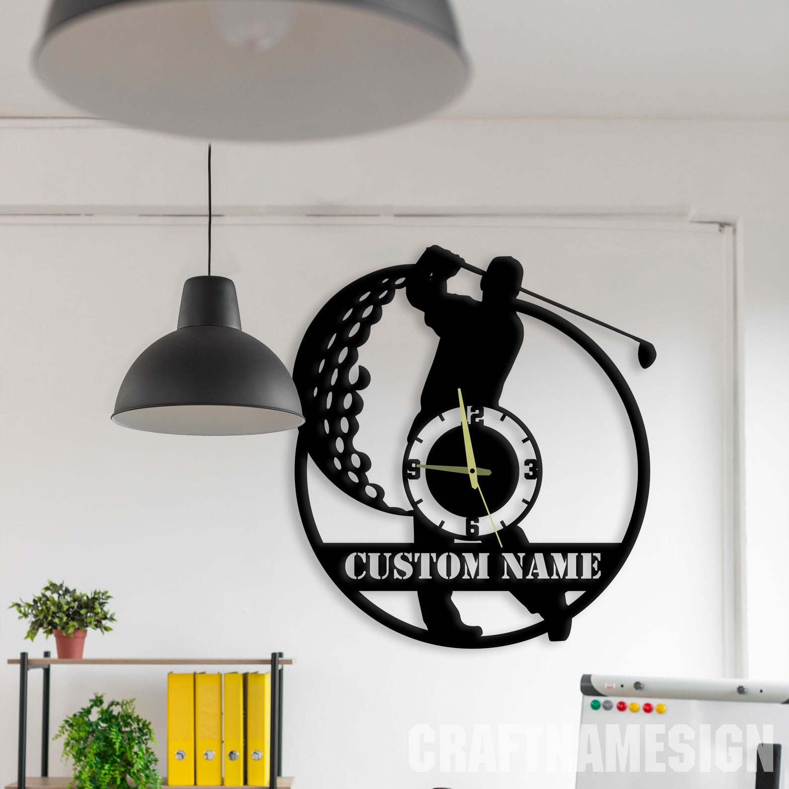 Custom Golfer Wall Clock, Wall Clock Unique for Home Decor and Wall ...