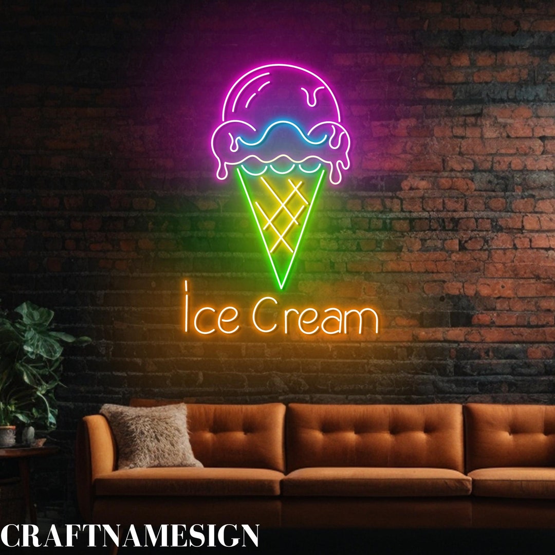 Ice Cream Led Sign, Ice Cream Shop Signboard Neon Sign, Custom Neon Led ...
