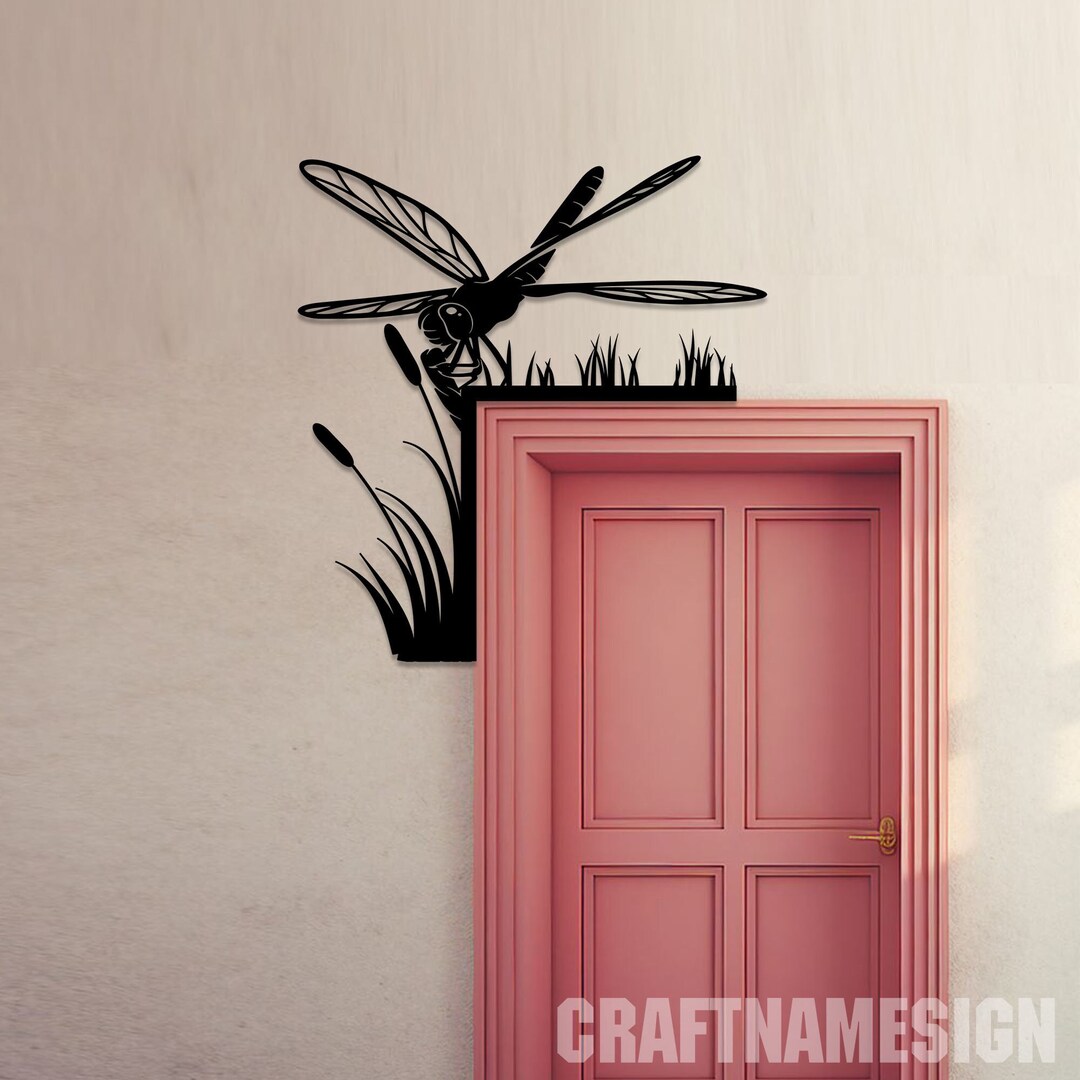 Dragonfly Door Corner Metal Wall Art, Dragonfly Door Topper, Dragonfly ...