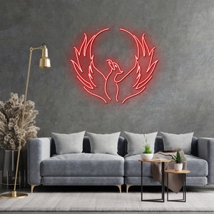 Fire Bird Eagle Neon Wall Art With LED Light - Phoenix Sign Home Decor ...