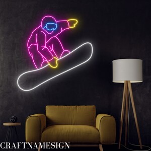 Man Skiing Neon Sign, Man Snow Skiing Led Sign, Custom Neon Sign ...