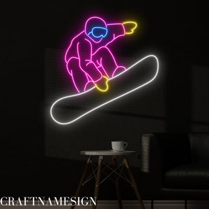 Man Skiing Neon Sign, Man Snow Skiing Led Sign, Custom Neon Sign ...