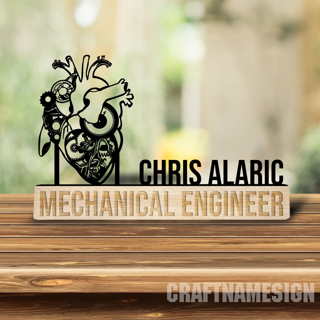 Custom Wooden Diesel Mechanic Desk Name Plate, Mechanic Metal Nameplate ...