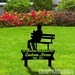 Custom Man Sitting on Bench Memorial Stake, Memorial Plaque With Stake ...