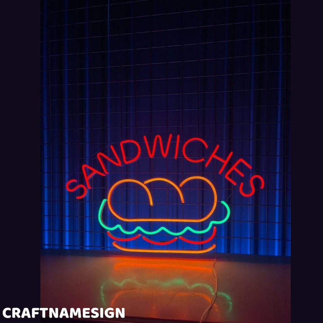 Sandwiches Led Sign, Sandwich Fast Food Neon Sign, Custom Neon Sign ...