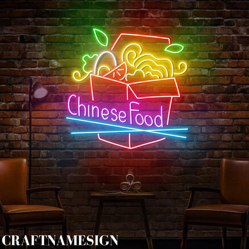 Chinese Food Neon Sign, Chinatown Restaurant Led Sign, Custom Neon Sign ...
