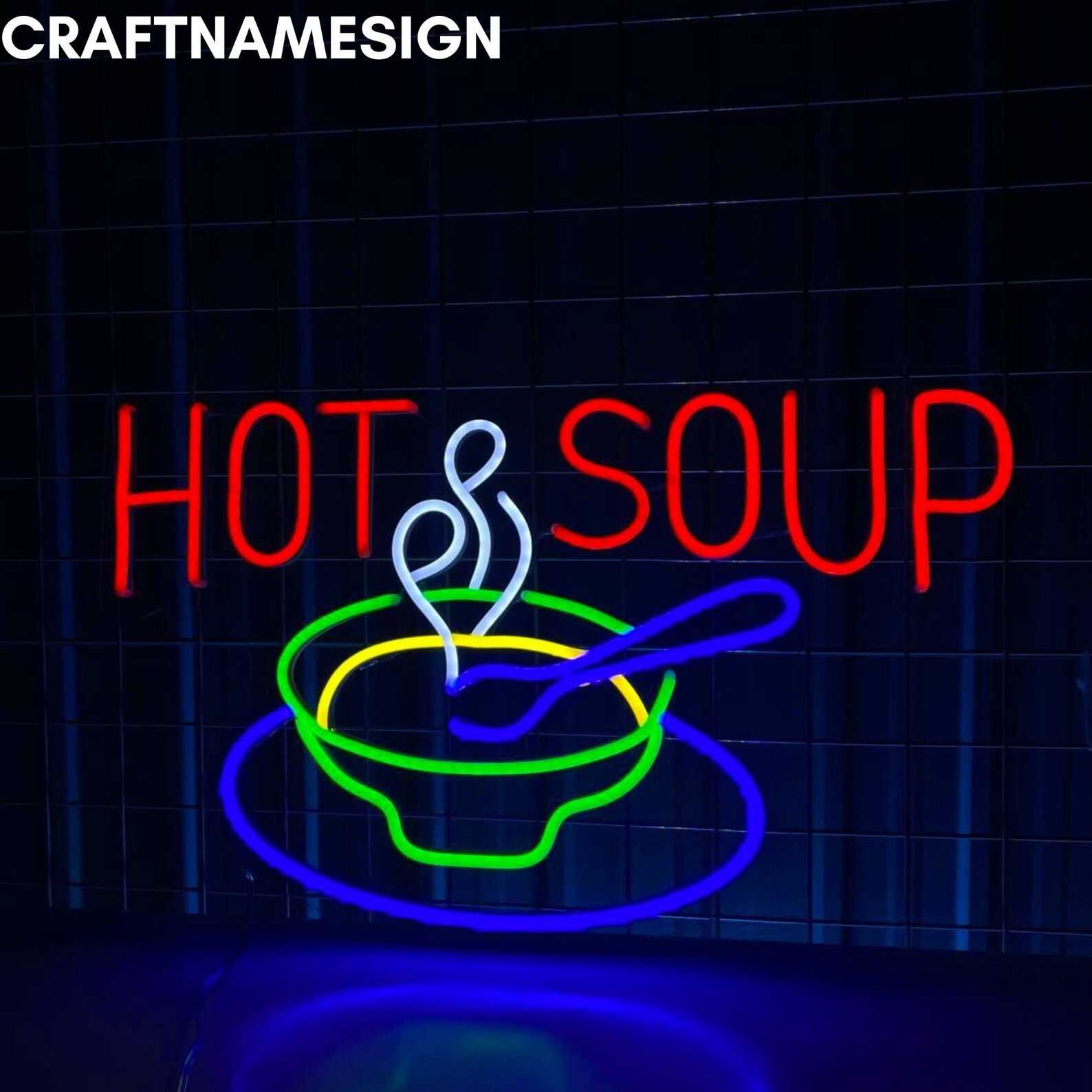 Hot Soup Neon Sign, Hot Soup Led Sign, Custom Neon Sign, Kitchen ...