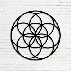 Sacred Geometry Metal Wall Art Led Light, Home Meditation Metal Yoga ...